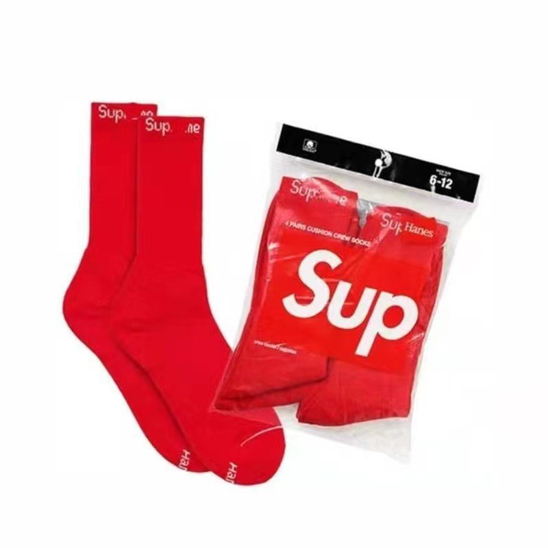 2 pairs of supreme Hane Crew Socks with towel bottom sports basketball ...