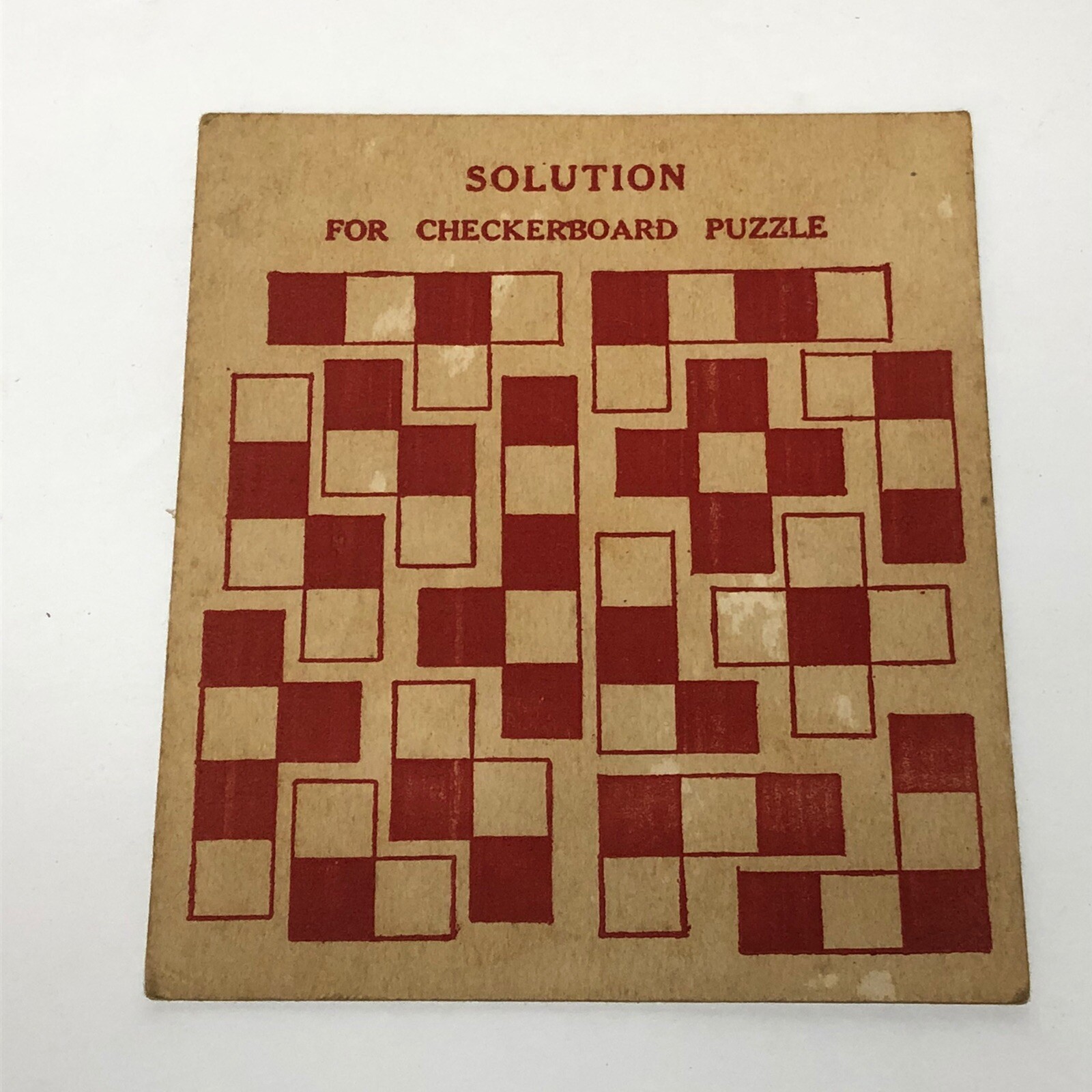 Vintage Checkerboard Puzzle No. 15 with Solution | eBay