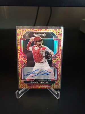 Jimmy Crooks 2022 Prizm Draft Picks Baseball Snakeskin Auto #'d 15/15 ...