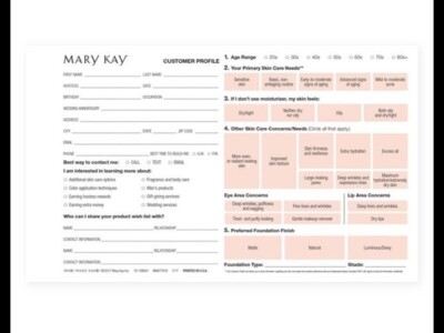 Mary Kay Profile Cards | eBay