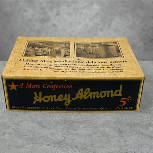 VTG Mars Honey Almond 5 cent Candy Bar Empty Box General Store Front ...