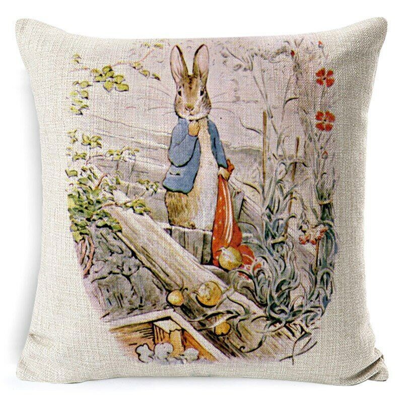 Peter Rabbit Cushion Cover Polyester Pillow Cover Animal Pillow Case ...