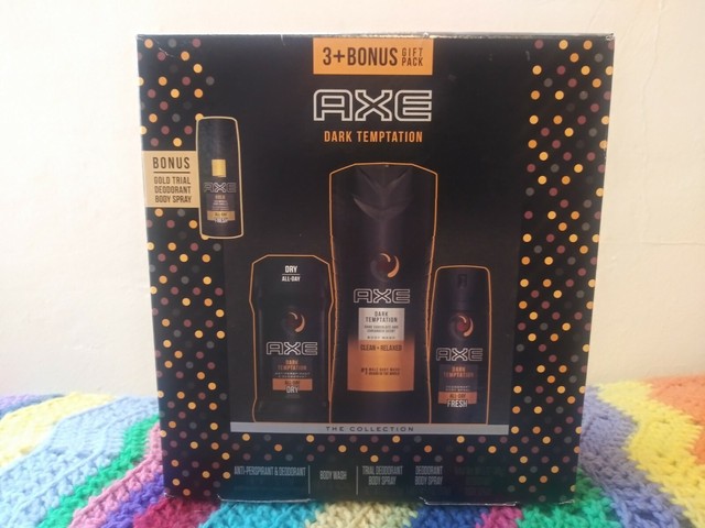AXE 4 PC Dark Temptation Gift Set With Bonus Trial Deodorant Body Spray ...