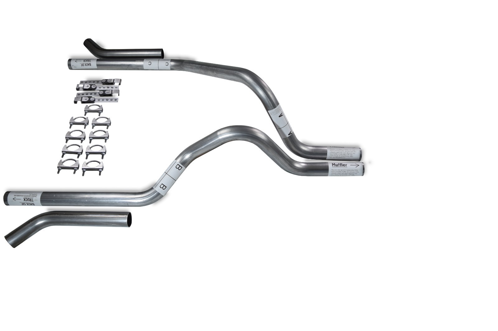 Dodge Dakota 97-05 2.5" Dual Truck Exhaust Kits No Muffler Corner Exit ...