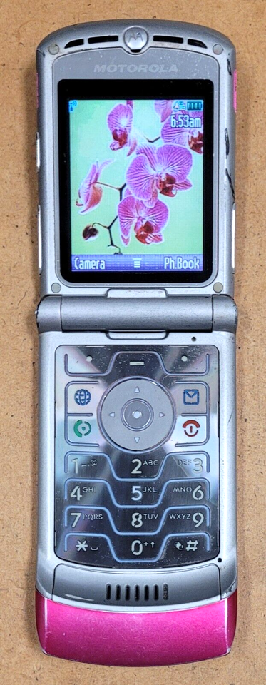 Motorola RAZR V3 - Pink Miami Ink Flower Tattoo (T-Mobile) Very Rare ...