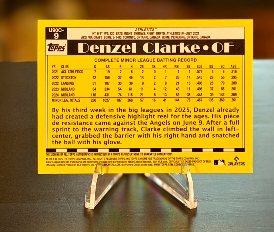 2025 Topps Update Denzel Clarke Chrome Red Mojo Auto RC Rookie Silver ...