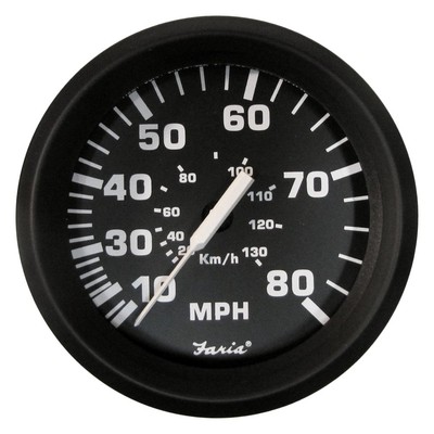 Mechanical Speedometer Gauge Euro Series 3.37" Black Dial/Black ...