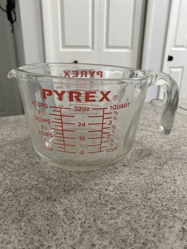 VTG PYREX 1 Quart Glass Measuring Cup #532 Red Lettering 32 Oz USA | eBay