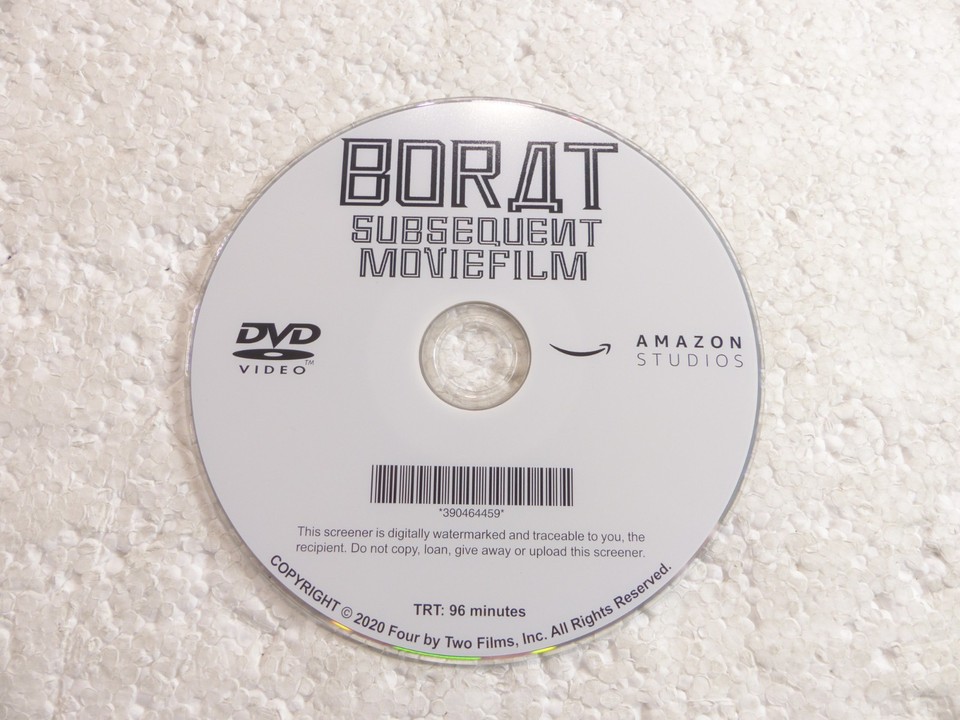 Borat Subsequent Moviefilm (DVD, 2020, 1-Disc) Comedy SAG Screener FYC ...