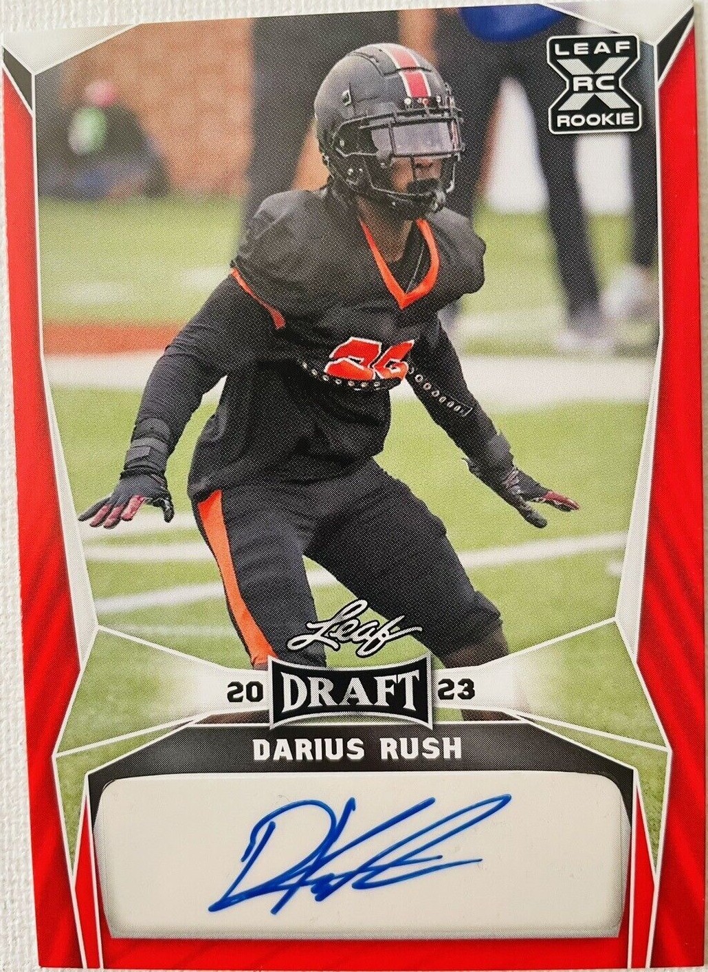 2023 Leaf Draft - Autographs Darius Rush #BA-DR1 Red (AU, RC) for sale ...