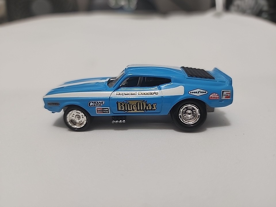 1972 72 FORD MUSTANG MACH 1 BLUE MAX FUNNY CAR NHRA 1/64 SCALE DIECAST ...