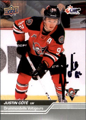 Justin Cote Signed Autographed 2023-24 Upper Deck CHL card Quebec ...
