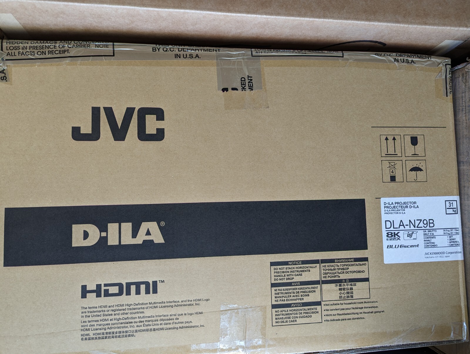 JVC DLA-NZ9 8K 3000 Lumen D-ILA Projector - Black for sale online | eBay
