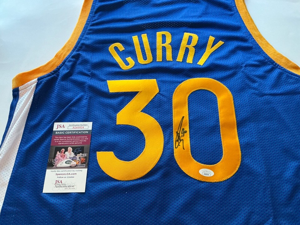 Stephen Curry Auto Autograph Signed Jersey Golden State Blue Custom JSA ...