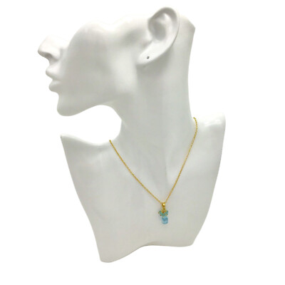 Pip Portley Blue Topaz Aqua Chalcedony Fine Drop Pendant Necklace | eBay