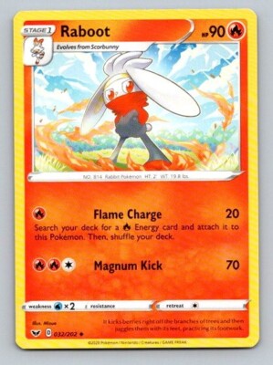 2020 Pokémon Card Sword & Shield Raboot 32/202 | eBay