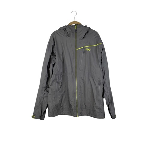 Outdoor Research Interstellar Jacket Lightweight Gray Rain Shell Mens ...