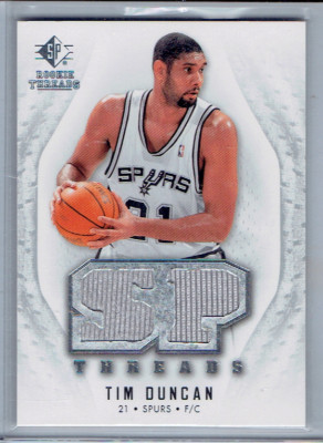 TIM DUNCAN 2008-09 SP Threads SP THREADS DUAL PATCH #T-TD Spurs | eBay
