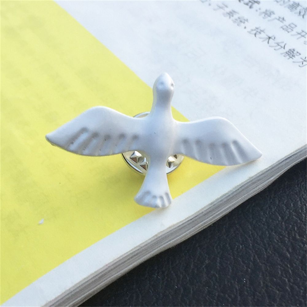 Love Enamel Fashion Jewelry Badge Dove Pins White Dove Brooch Metal ...
