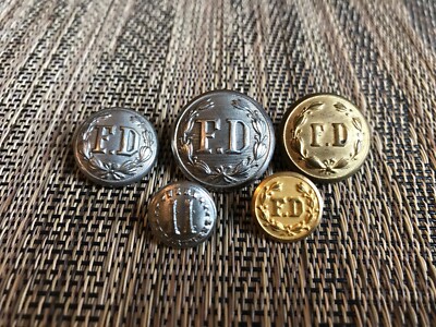 Antique Fire Department "FD" buttons lot of 5 (IS-1334) | eBay