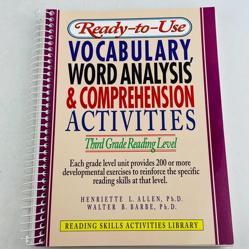 Vocabulary Word Analysis & Comprehension Activities 3rd Grade Reading Level 1996 9780876289341| eBay