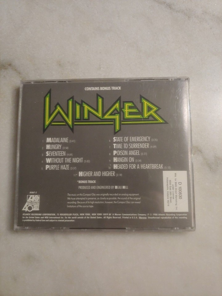 Winger - Winger (CD 1988) CD LN | eBay