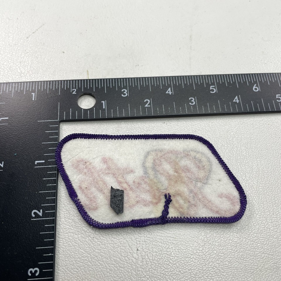 Vintage Retro Fancy Purple Heart Name BETH Patch (Cursive Pink Letter ...