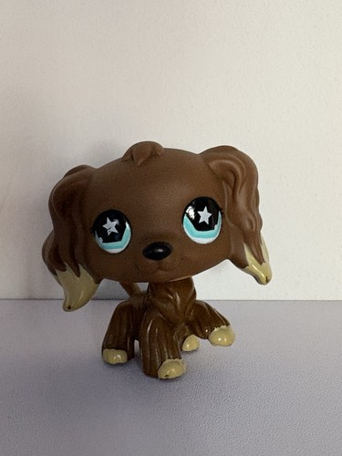 LITTLEST PET SHOP LPS BROWN COCKER SPANIEL DOG #960 STAR BLUE EYES ...