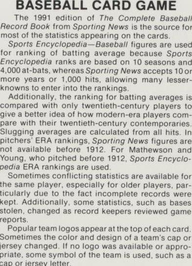 1991 U.S. Games Systems Baseball Legends Game (Casey at the Bat ...