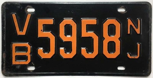 New Jersey 1957 1958 1959 Morris County License Plate VB 5958 Original ...