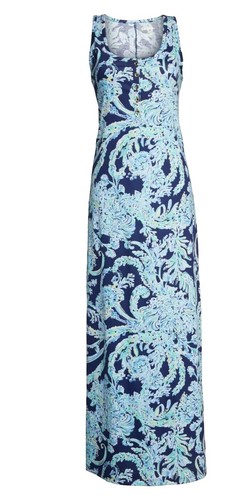 NWT LILLY PULITZER SUNWASHED BLUE CITRUS CRUSH KYLEIGH MAXI DRESS