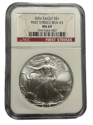 NGC 2006 MS69 American Silver Eagle S$1 First Strike Box #3 1547684-007 ...