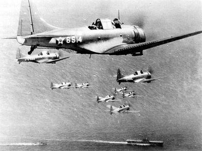 WWII Photo, Flight of US Navy Dauntless Dive Bombers World War Two WW2 ...