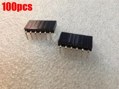 100Pcs 1X6 Pin Right Angle Single Row Pin Header 2.54MM Female ...