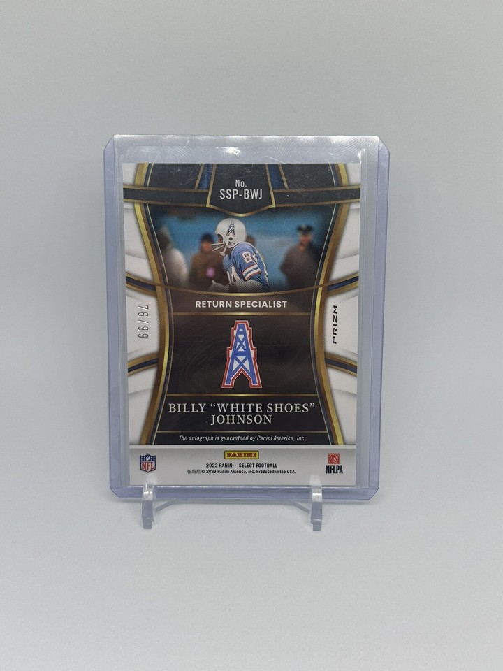 2022 Panini Select Signatures Billy “White Shoes” Johnson Auto #d 76/99 Oilers | eBay