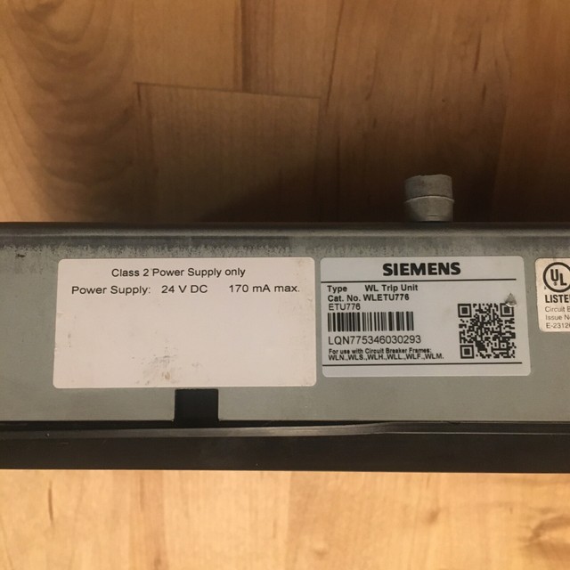 Siemens Wletu776mp WL ETU776 Trip Unit With Metering Plus Option for ...