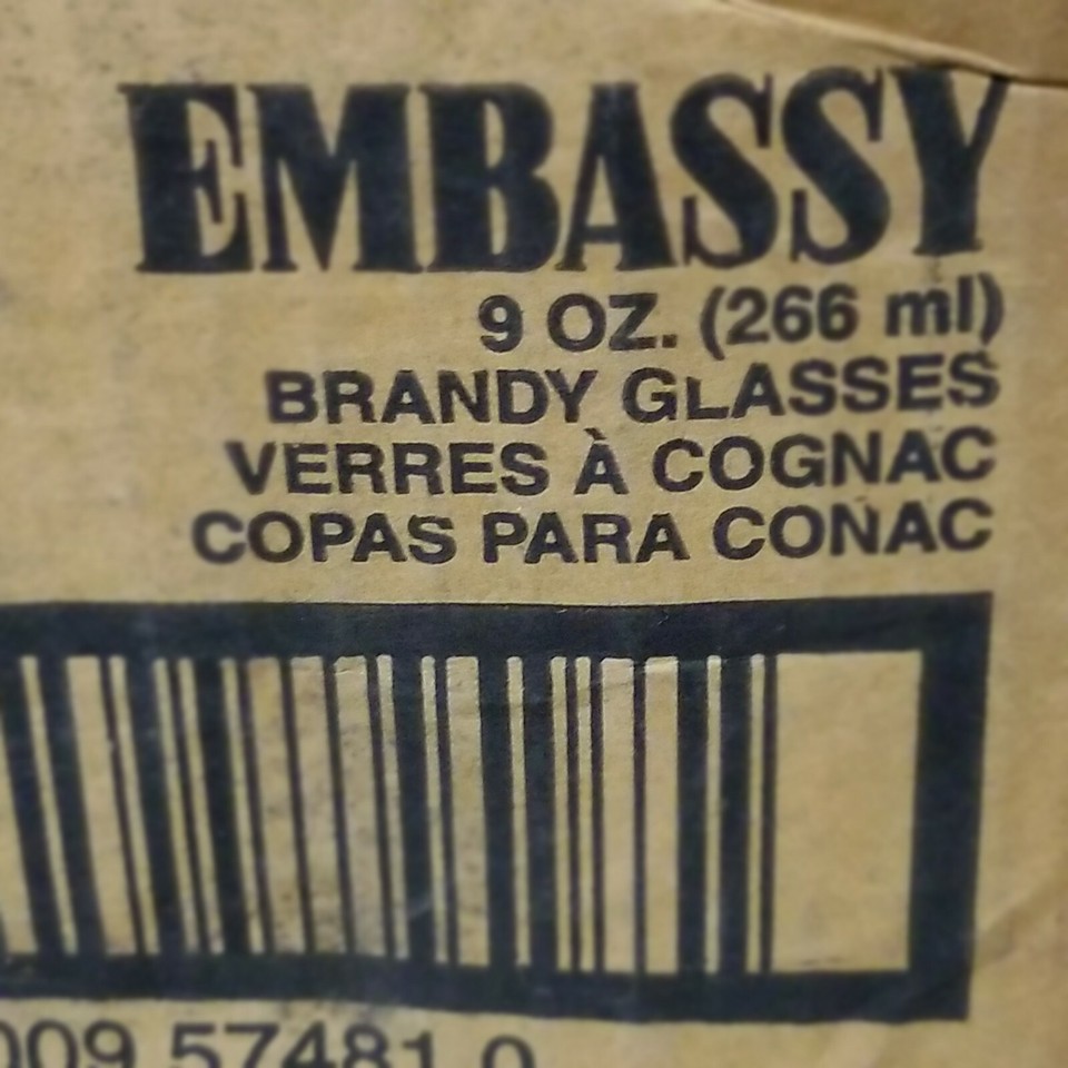 Set of 4 BRANDY / COGNAC SNIFTER GLASSES USA MADE LIBBEY 3704 EMBASSY 9 ...
