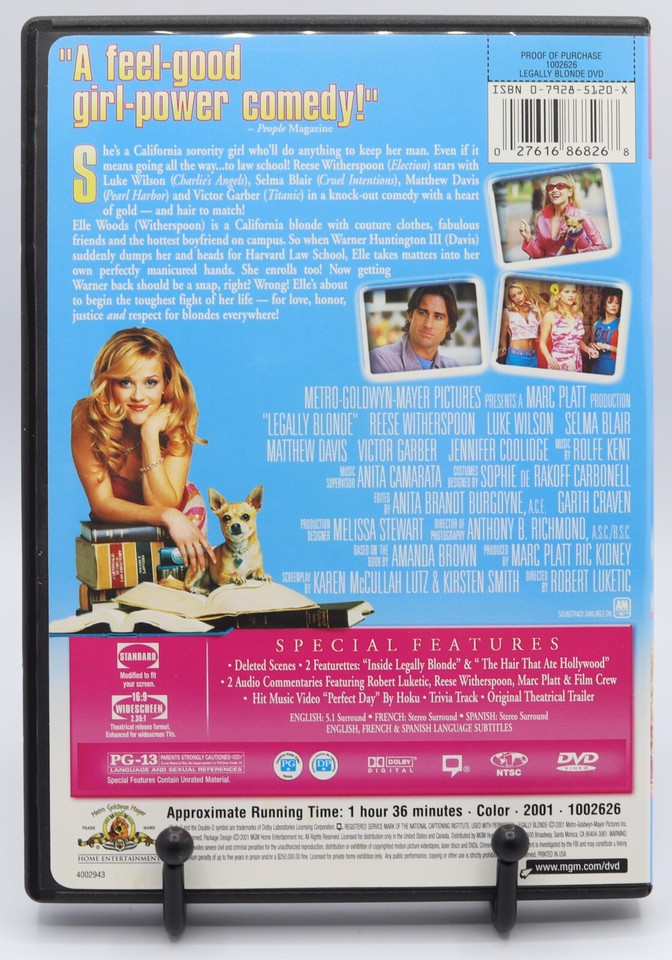 Legally Blonde (DVD, 2001, Full Screen/Widescreen) | eBay