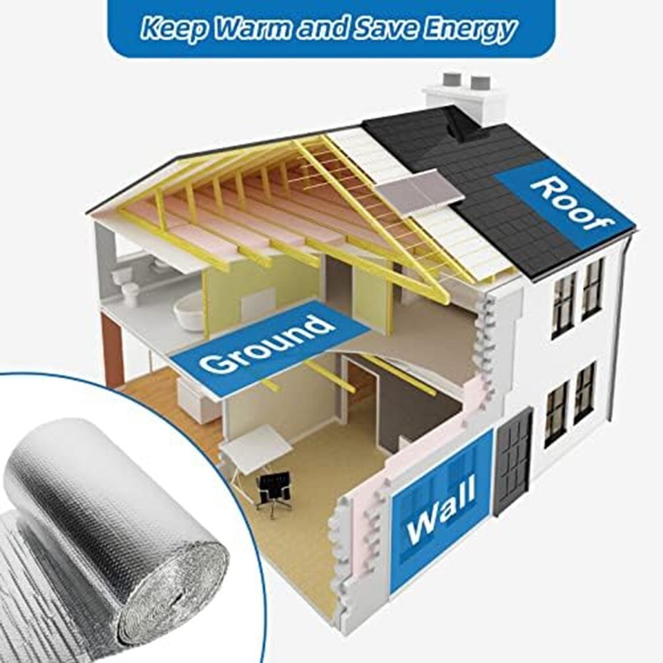 Bubble Foil Insulation Multi-Purpose Double Aluminium Radiator Heat ...