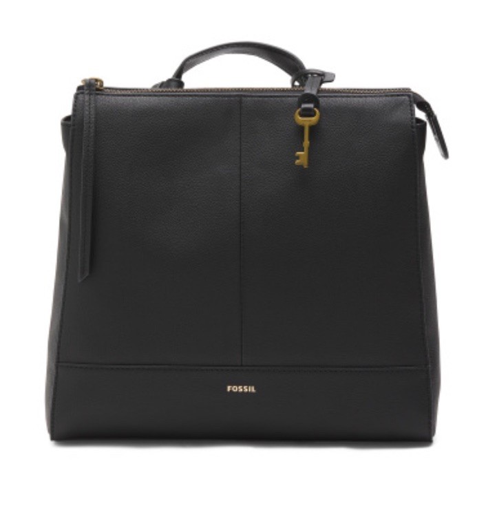 Fossil Elina Black Leather Convertible Backpack SHB2979001 Purse Bag ...