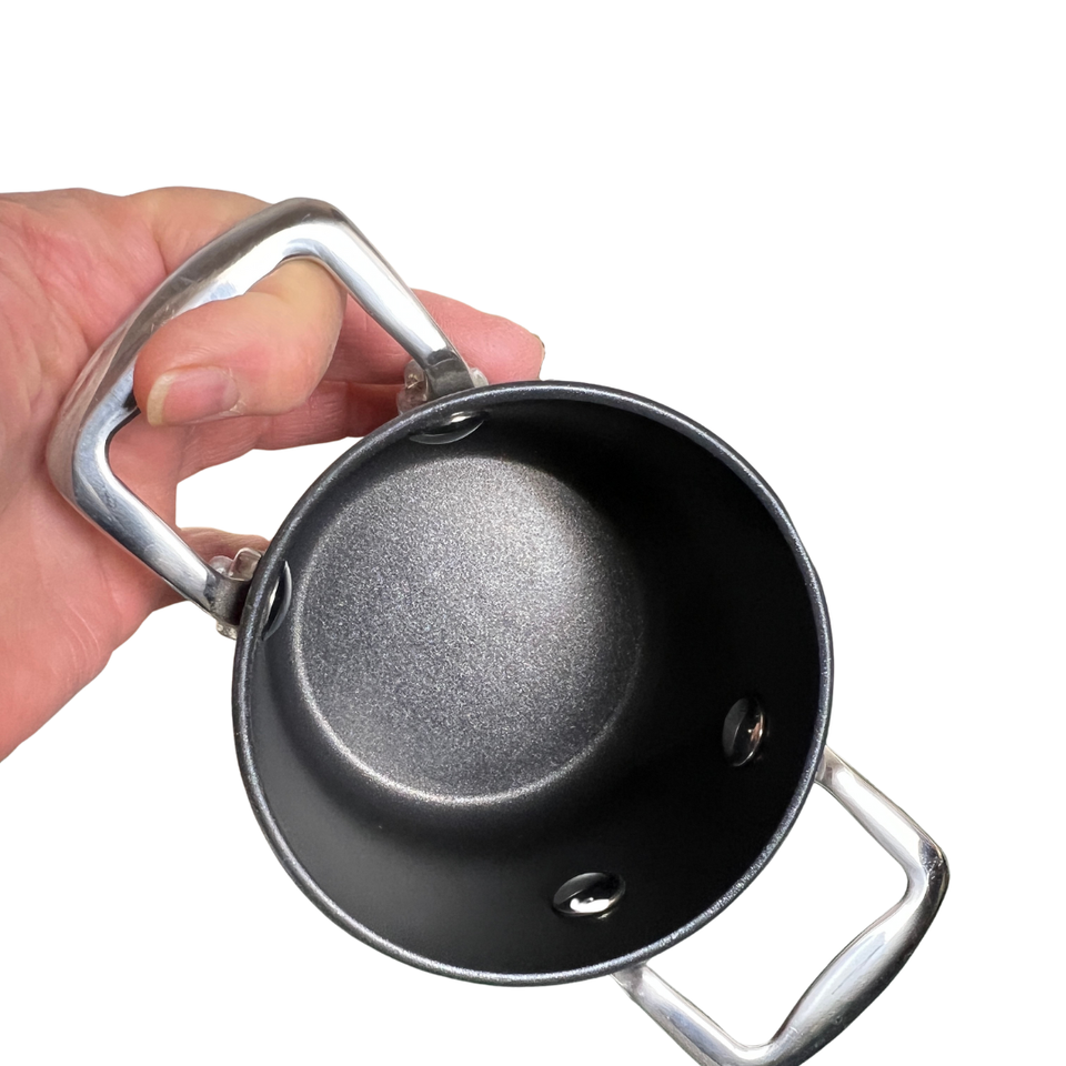 Cook’s Essentials Set of 4 Mini Pots Hard-Anodized Non-Stick (5/8 Qt ...