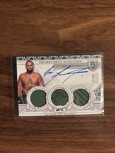 2024 Topps Royalty UFC Tai Tuivasa Triumph Relic Triple Patch Auto #27/ ...