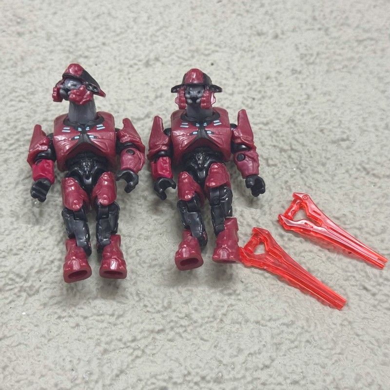 2pcs Mega Bloks Construx Halo Universe Elite Red Micro Action Figures ...