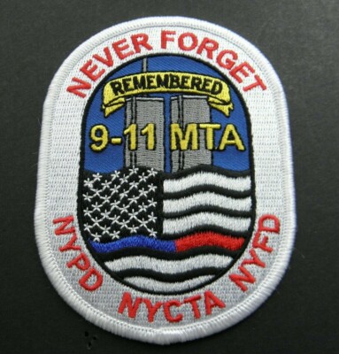 USA 911 SEPTEMBER 11 REMEMBRANCE VOLUNTEER NYPD NYFD FIRE EMBROIDERED ...