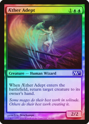 Aether Adept FOIL Magic 2011 / M11 PLD Blue Common MAGIC MTG CARD ...