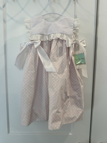 Le’ Za Me NEW Girls Pink Floral Square lace Collar Dress & Diaper Cover ...