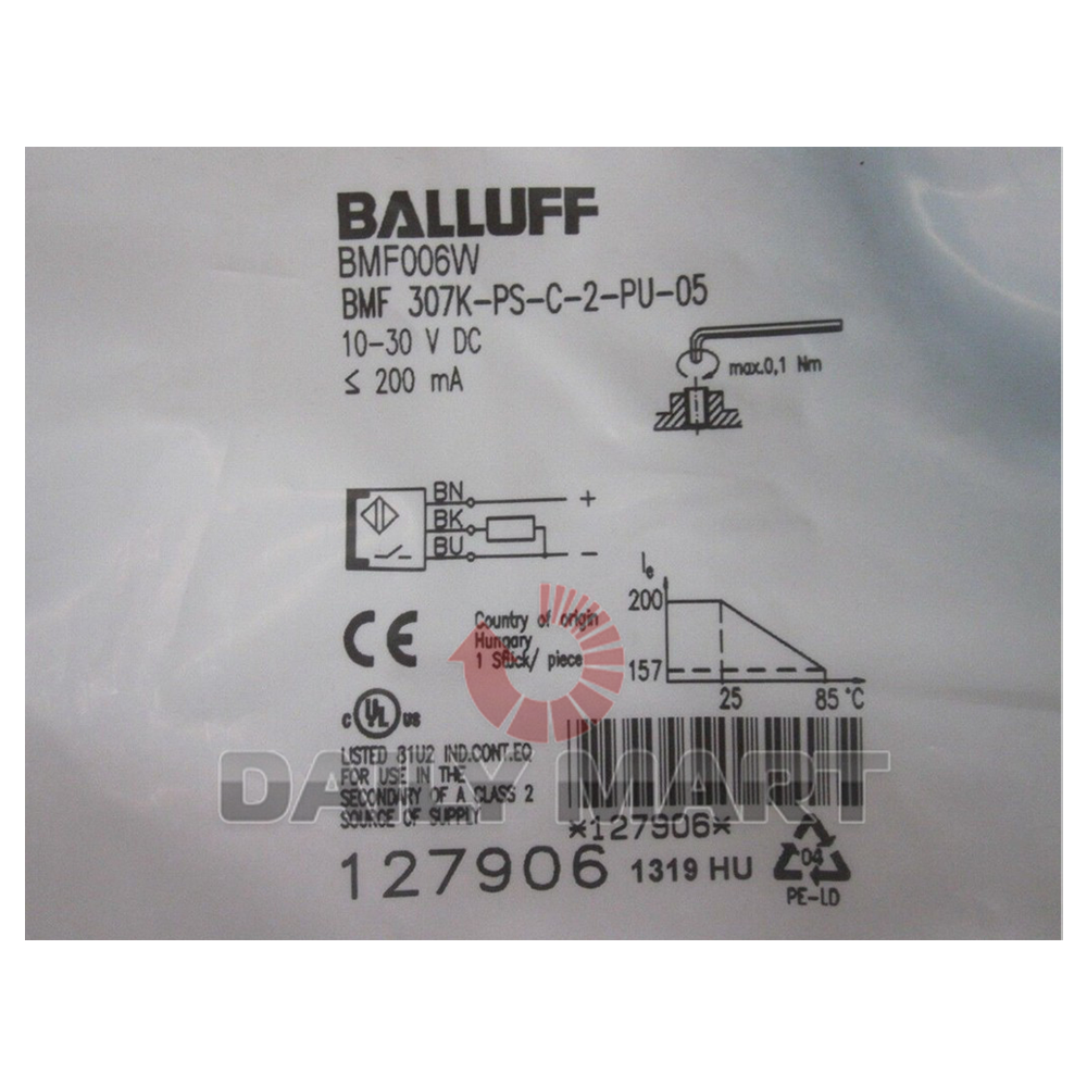 New In Box BALLUFF BMF 307K-PS-C-2-PU-05 Proximity Switch | eBay