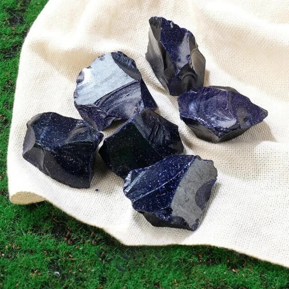 Blue Sandstone Raw Crystal Rough Healing Energy Goldstone Mineral ...
