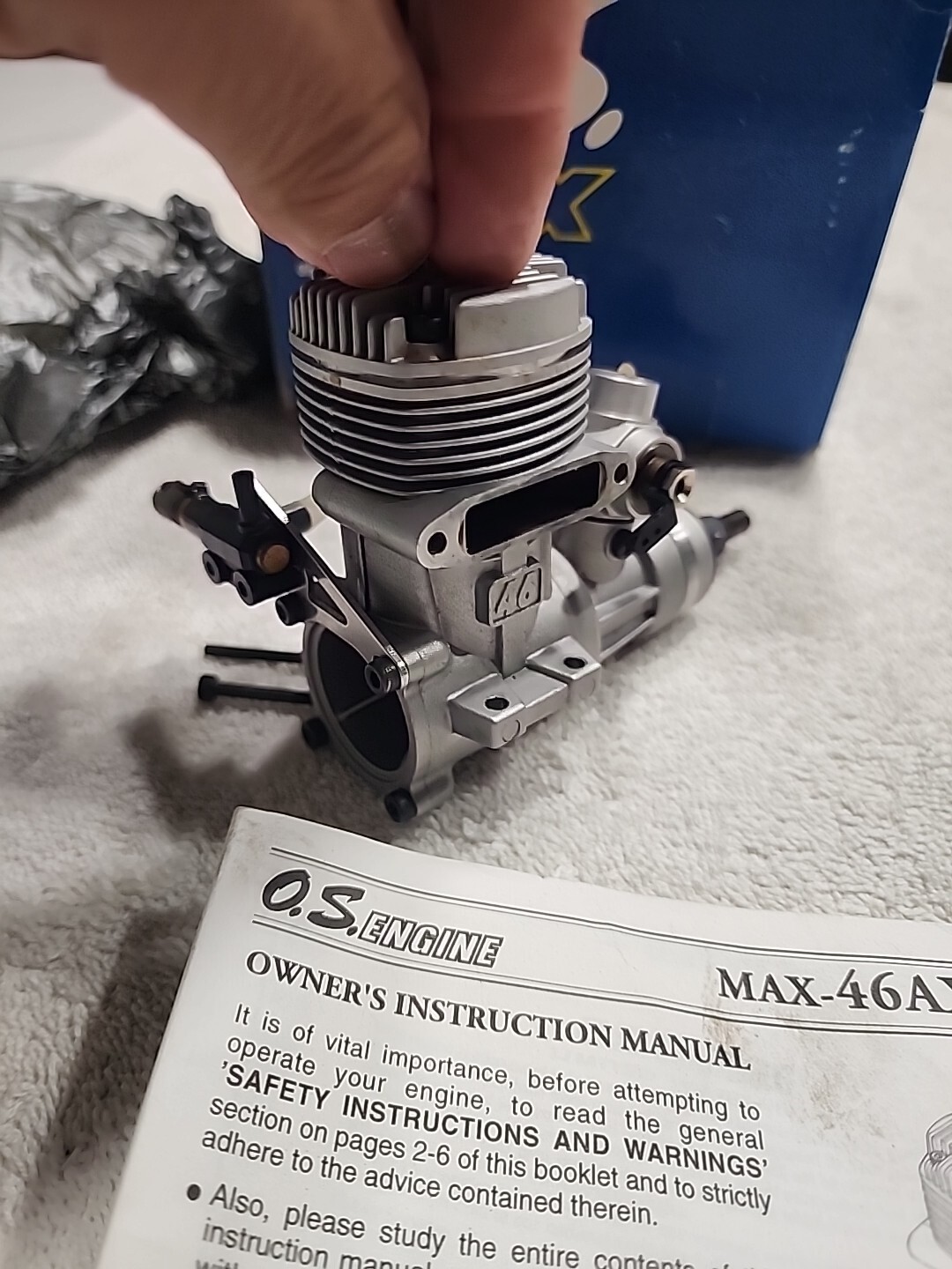 OS Max 46 AX Nitro RC Airplane Engine with 873 Muffler CLEAN UNTESTED ...