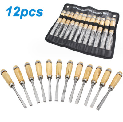 12pcs Wood Carving Hand Chisel Tool Set Woodworking Chisel Turning Tool ...